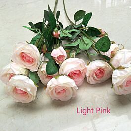 6 Branch Rose Blossoms Fwr - Blue,Light Pink , Rosy Pink , Peachy Pink ...